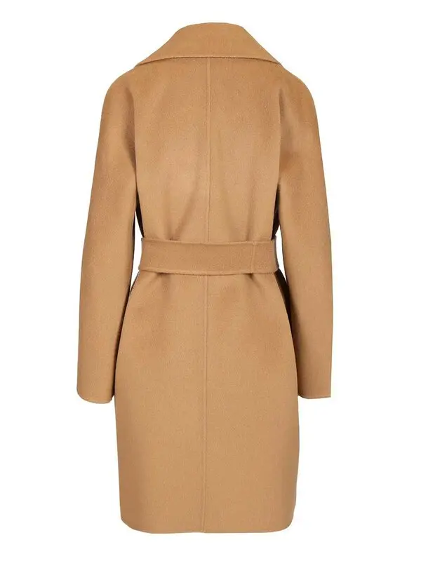 Max Mara Long-sleeved Belted Coat - Nude