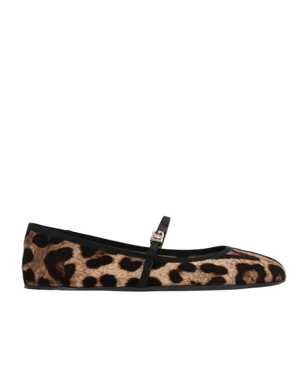 Dolce & Gabbana Leopard-printed Ballerina Flats - Black