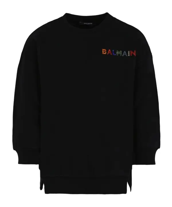 Balmain Rhinestone Embellished Crewneck Sweatshirt