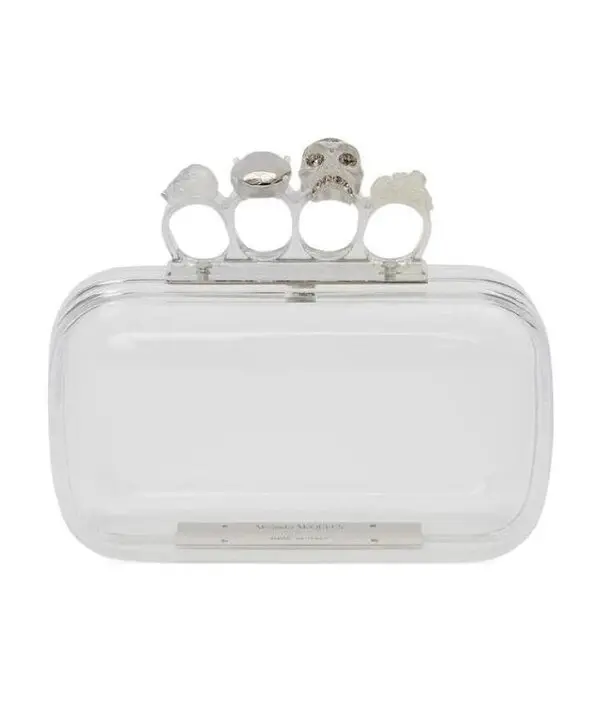 Alexander McQueen Skull Four-ring Clutch Bag - White