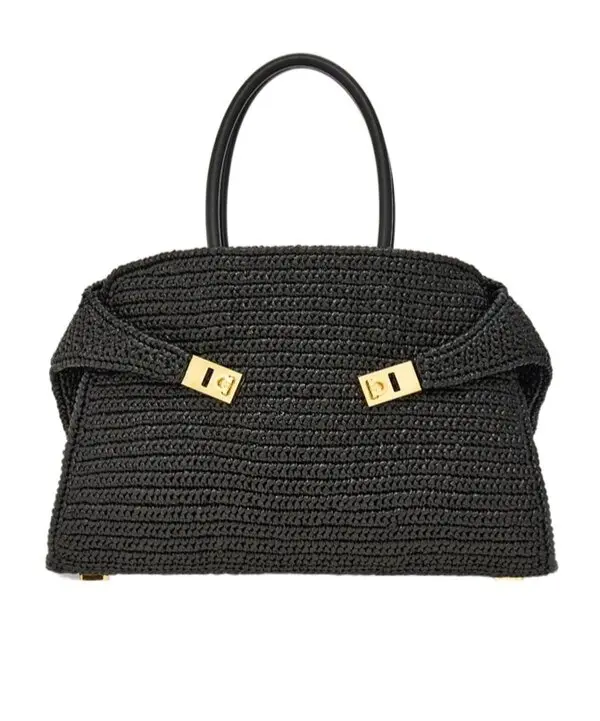FERRAGAMO Woven Top Handle Handbag