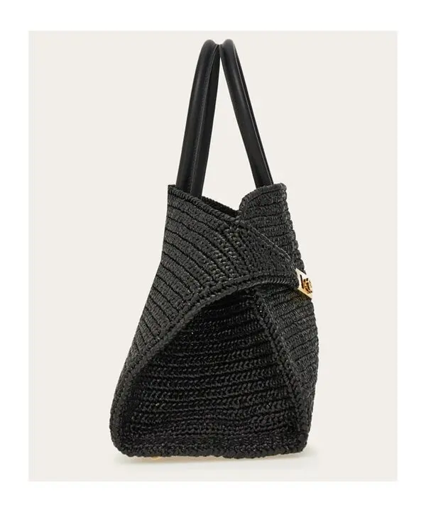 FERRAGAMO Woven Top Handle Handbag