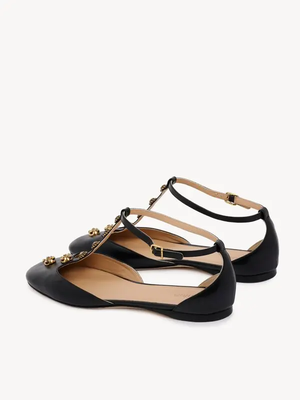 Chloé Celeste Ballet Flats With Stud Embellishments - Black