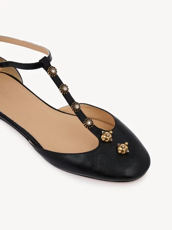 Chloé Celeste Ballet Flats With Stud Embellishments - Black
