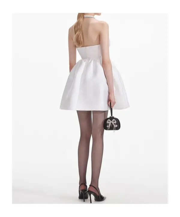 SELF-PORTRAIT Taffeta Bandeau Mini Dress With Inner Corset