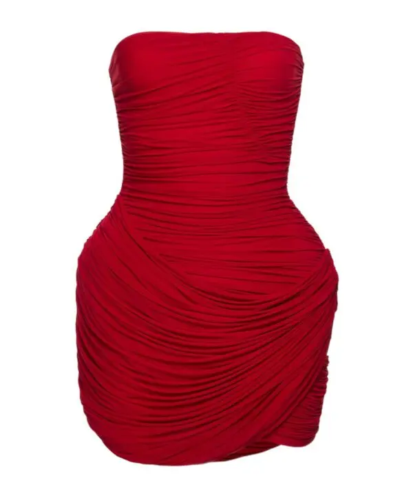 Magda Butrym Draped Strapless Mini Dress