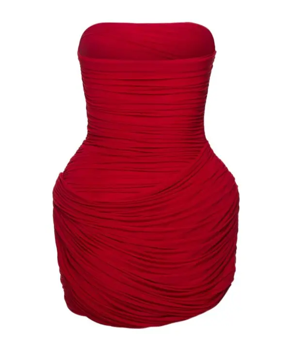 Magda Butrym Draped Strapless Mini Dress
