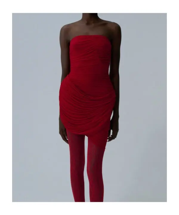 Magda Butrym Draped Strapless Mini Dress