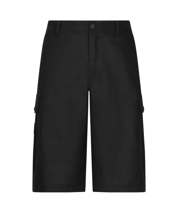 Dolce & Gabbana Logo Patch Cargo Shorts - Black