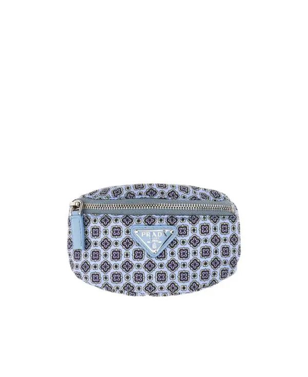Prada Printed Logo Wallet - Blue
