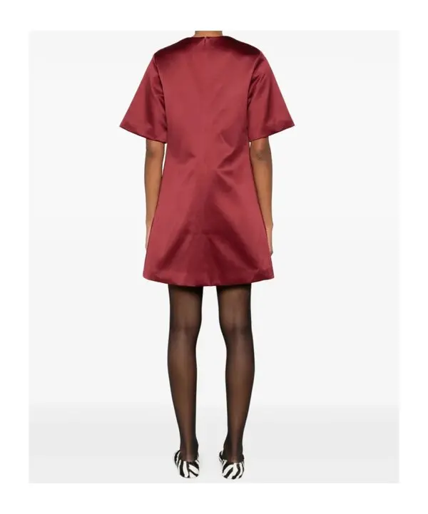 BY MALENE BIRGER Crewneck Short Sleeve Dress - Red