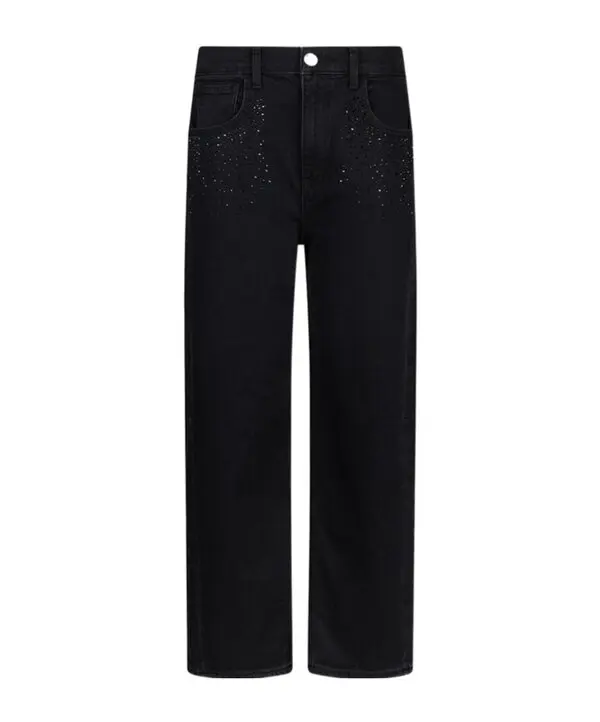 Liu Jo Embellished Cropped Boyfriend Jeans - Black