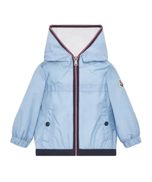 Moncler Hooded Zip-up Rain Jacket - Light Blue