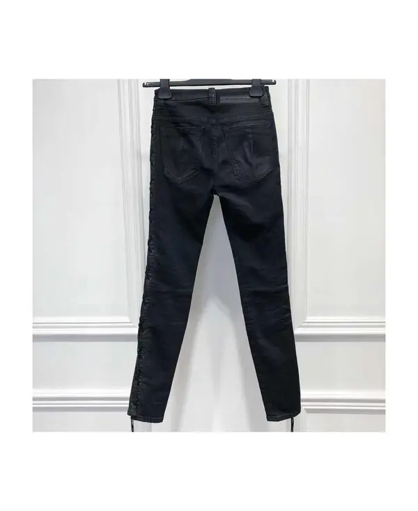 BEN TAVERNITI UNRAVEL PROJECT Side-laced Skinny Jeans - Black