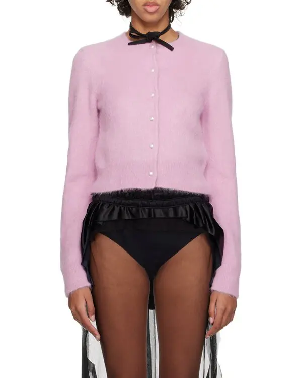 MAISON MARGIELA Cropped Knitted Cardigan - No