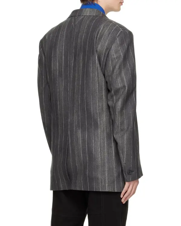 Versace Single Breasted Striped Long Sleeved Blazer