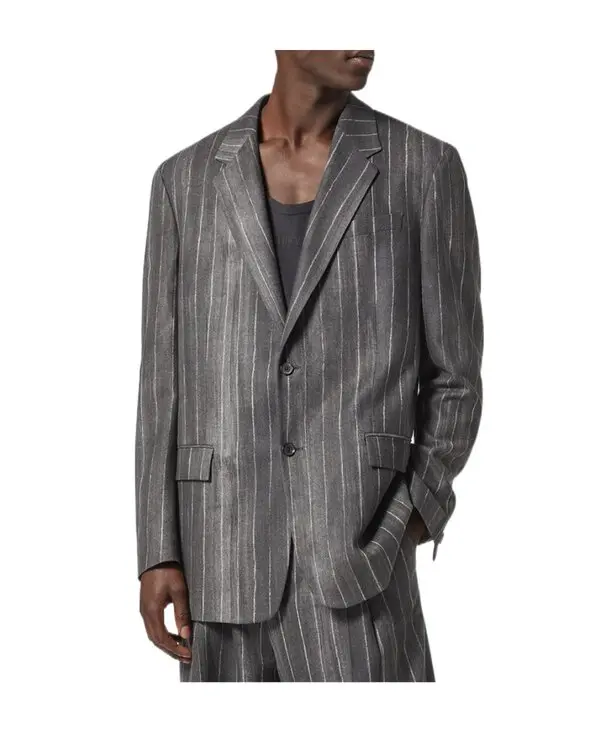 Versace Single Breasted Striped Long Sleeved Blazer