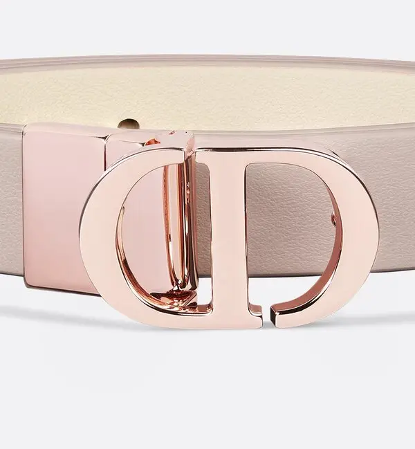 Dior 30 Montaigne Reversible Leather Belt With Cd Buckle - Pink/light Ivory