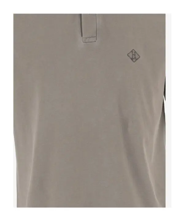 Herno Logo Embroidered Short Sleeved Polo Shirt - Gray