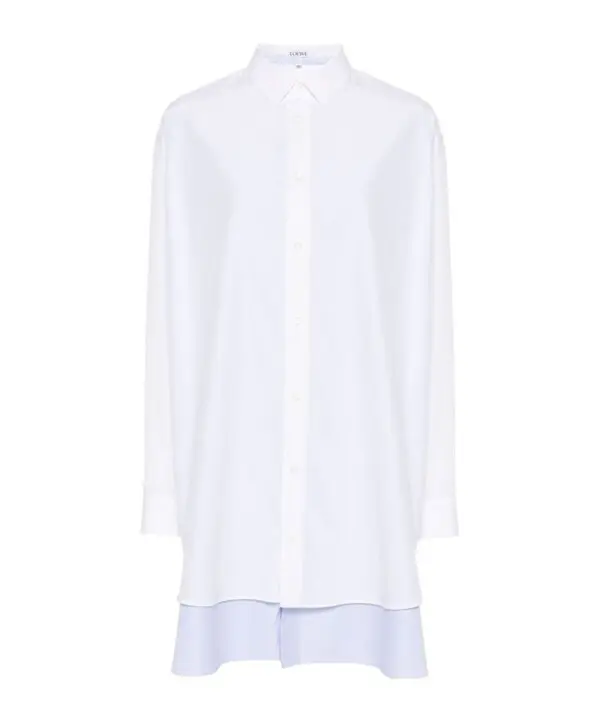 Loewe Double Layered Shirt Dress - White Blue