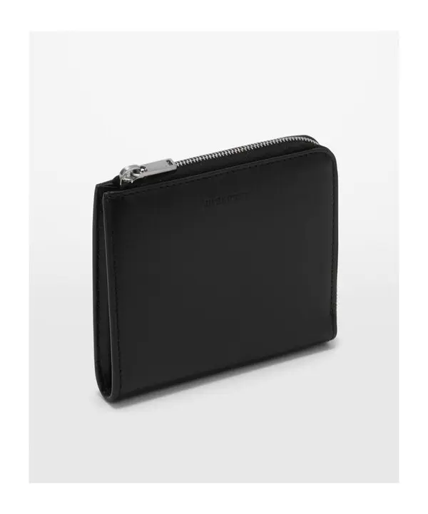 JIL SANDER Logo Embossed Zipped Cardholder - Black