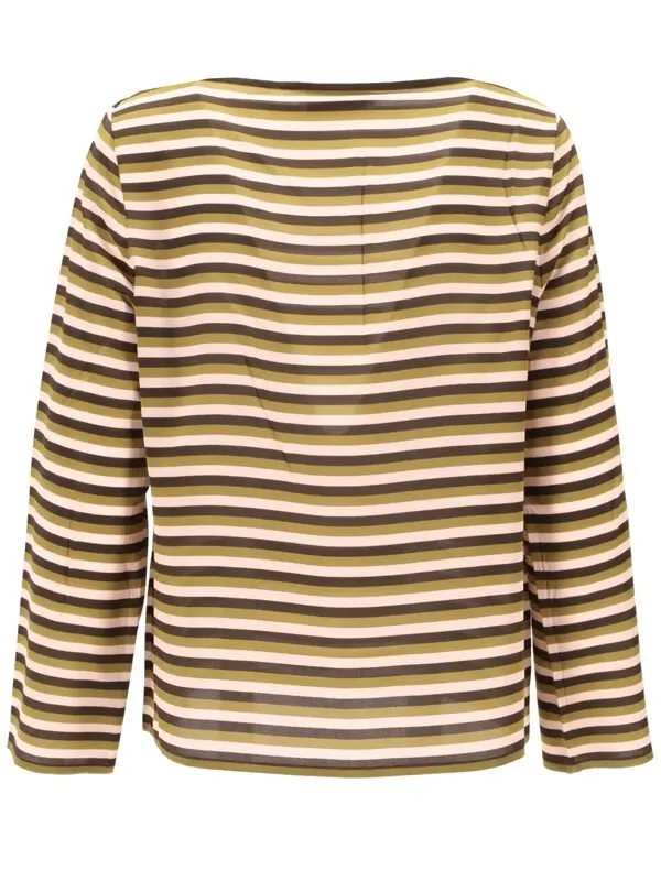 Miu Miu Striped Logo Patch T-shirt - Multi-color