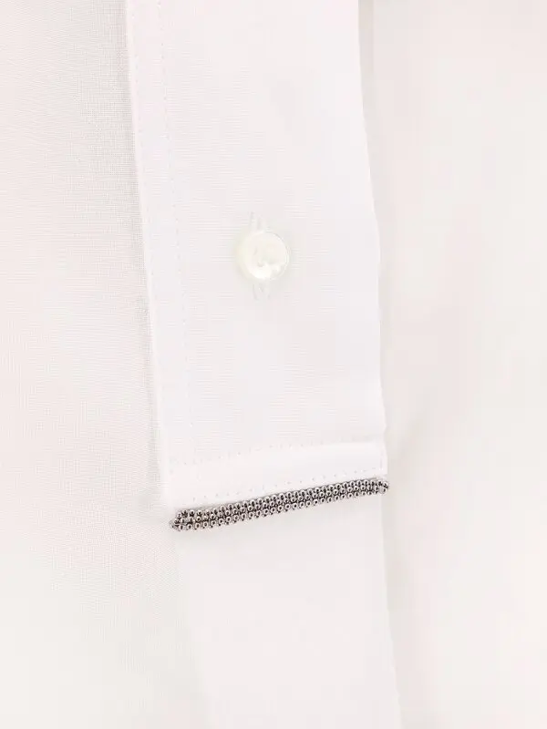 Brunello Cucinelli Monili Embellished Shirt - White