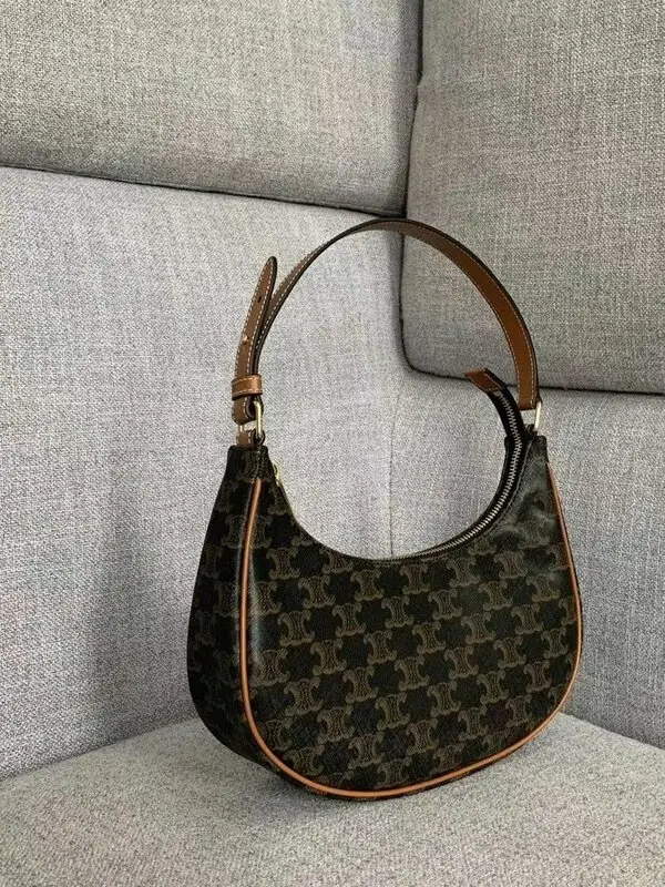 Celine Ava Bag In Triomphe Canvas And Calfskin