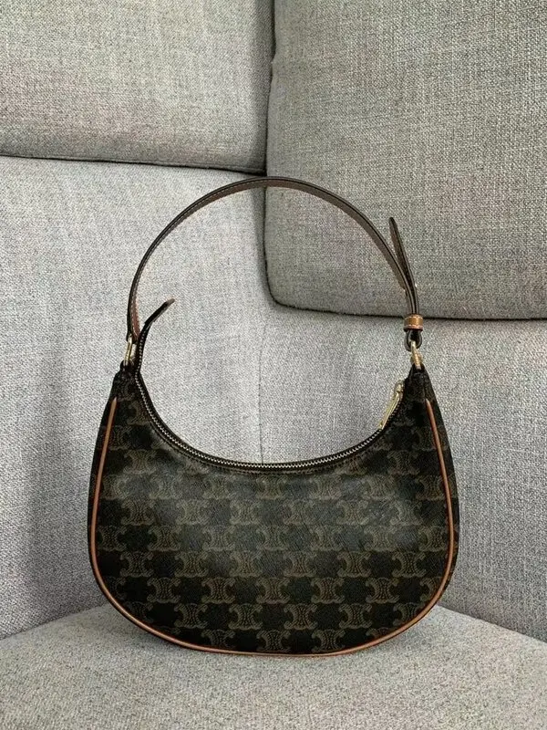 Celine Ava Bag In Triomphe Canvas And Calfskin