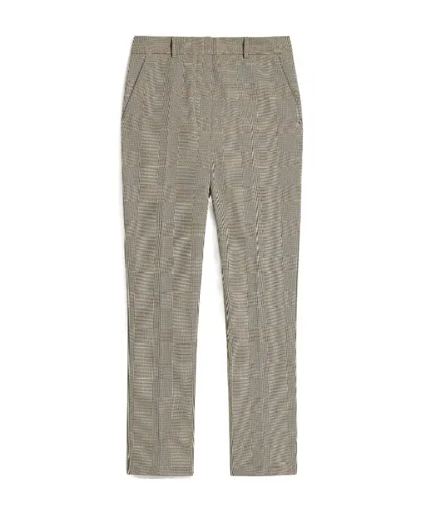 Sportmax Plaid Straight Leg Trousers With Side Slits