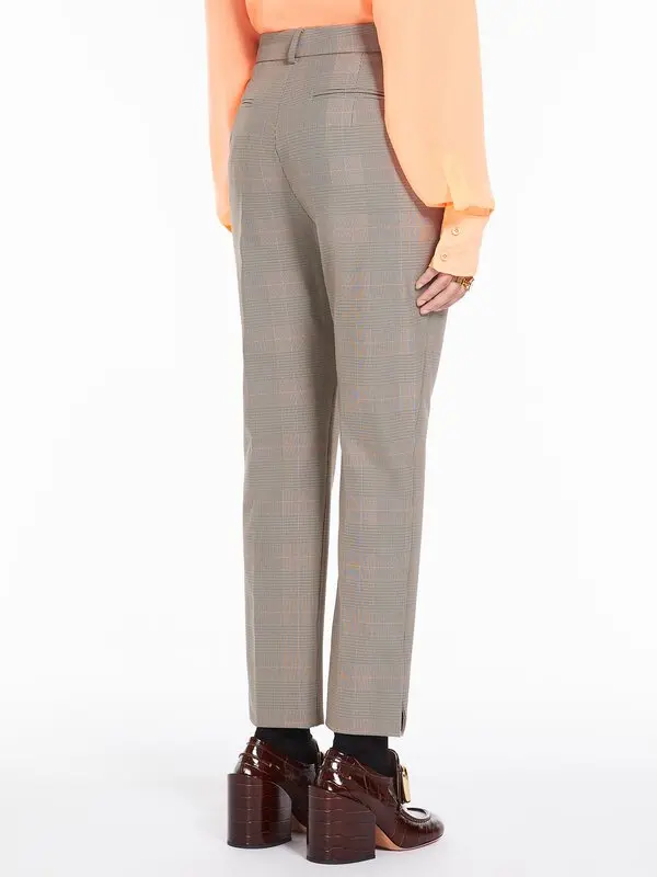 Sportmax Plaid Straight Leg Trousers With Side Slits