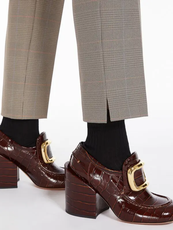Sportmax Plaid Straight Leg Trousers With Side Slits