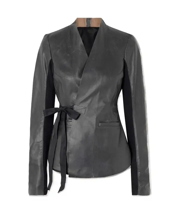 Rick Owens Long Sleeve Leather Jacket