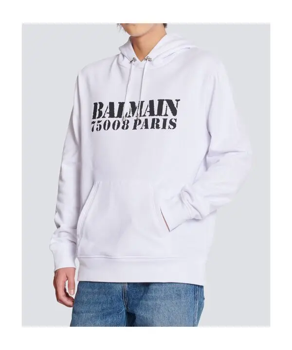 Balmain Logo Stamp Printed Hoodie