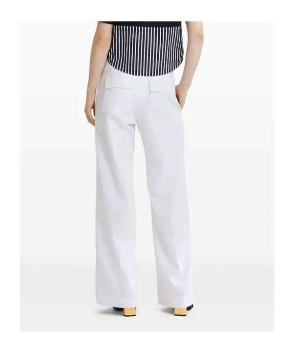 PATOU Straight-leg Gabardine Trousers - White
