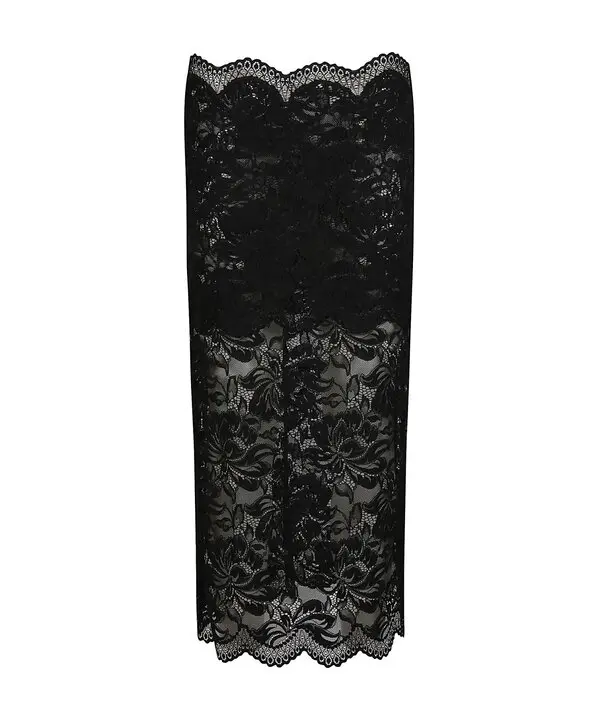 Rabanne High-waist Floral Lace Midi Skirt - Black