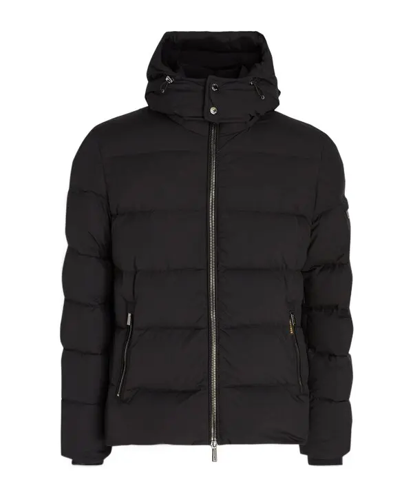MOORER Quilted Hooded Jacket With Zipper Closure - Black