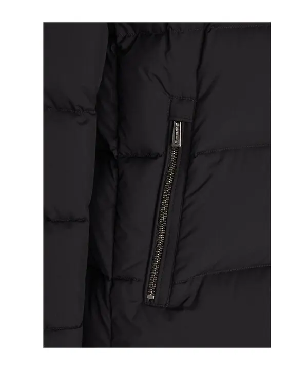 MOORER Quilted Hooded Jacket With Zipper Closure - Black