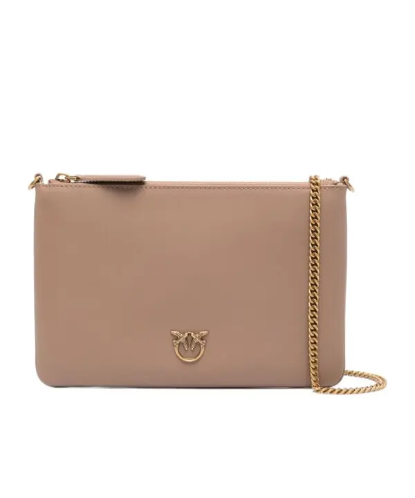 Pinko Classic Flat Love Simply Crossbody Bag - Nude