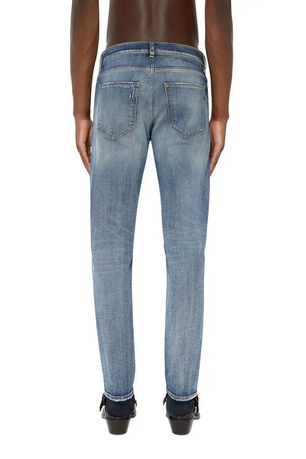 DIESEL® D-strukt Distressed Fitted Jeans - Blue