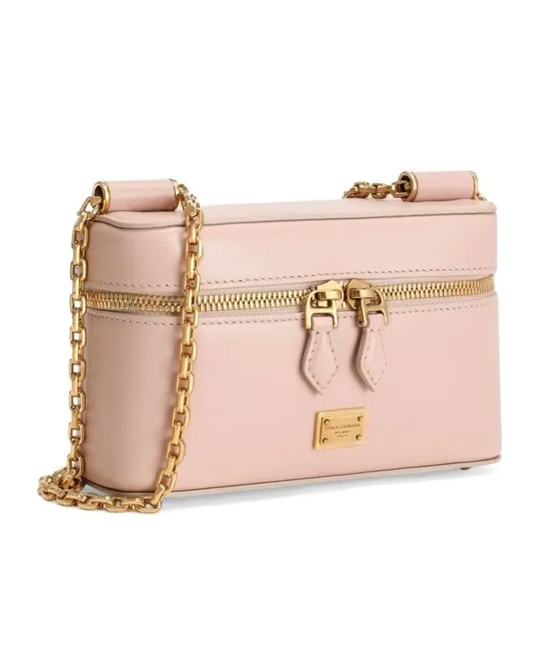 Dolce & Gabbana Sicily Logo Plaque Crossbody Bag - Blush