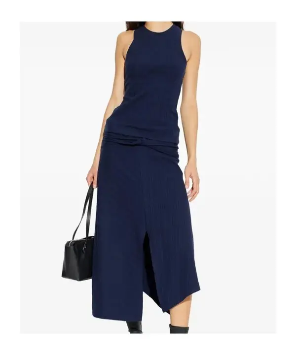 Victoria Beckham Sleeveless Ribbed Round Neck T-shirt