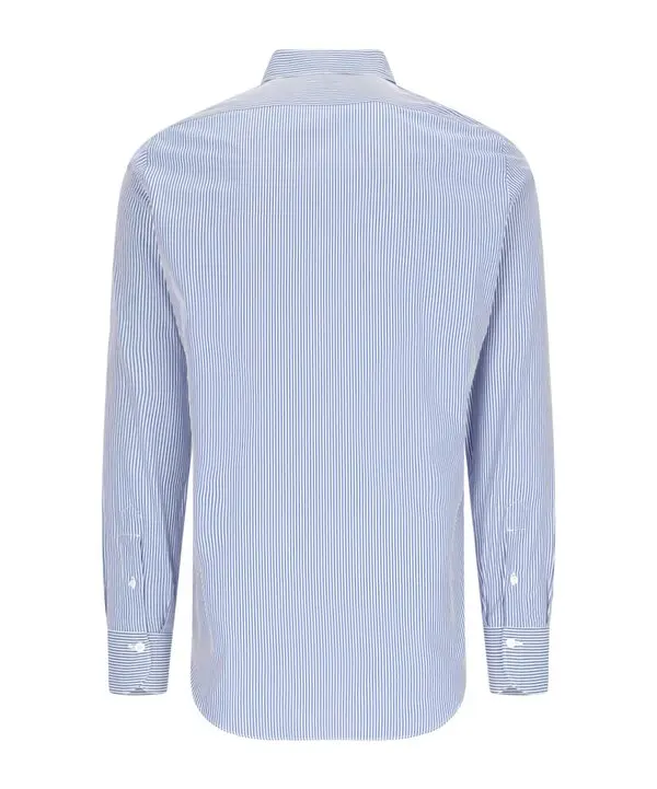 FINAMORE 1925 Striped Dress Shirt - Blue