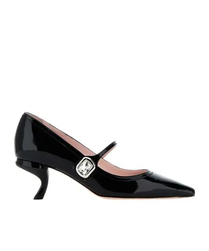ROGER VIVIER Mary Jane Virgule Pumps With Metal Detail