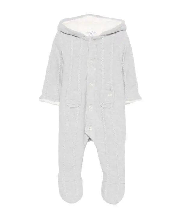 TARTINE ET CHOCOLAT Long Sleeve Hooded Jumpsuit - White