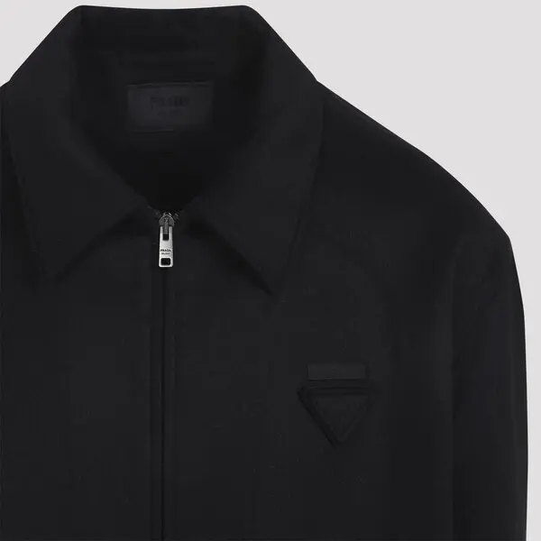 Prada Logo Patch Zip-up Jacket