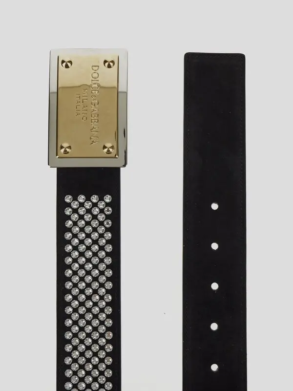 Dolce & Gabbana Embellished Logo Plaque Belt