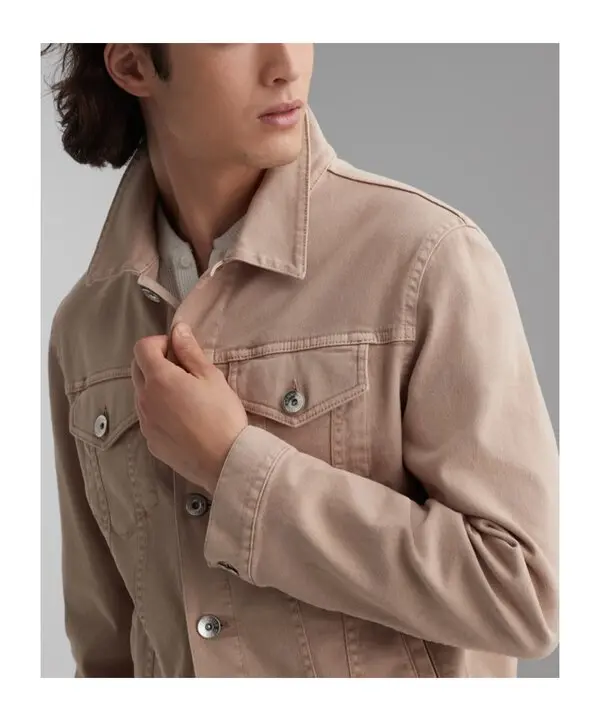 Brunello Cucinelli Buttoned Slim-fit Denim Jacket - Light Brown
