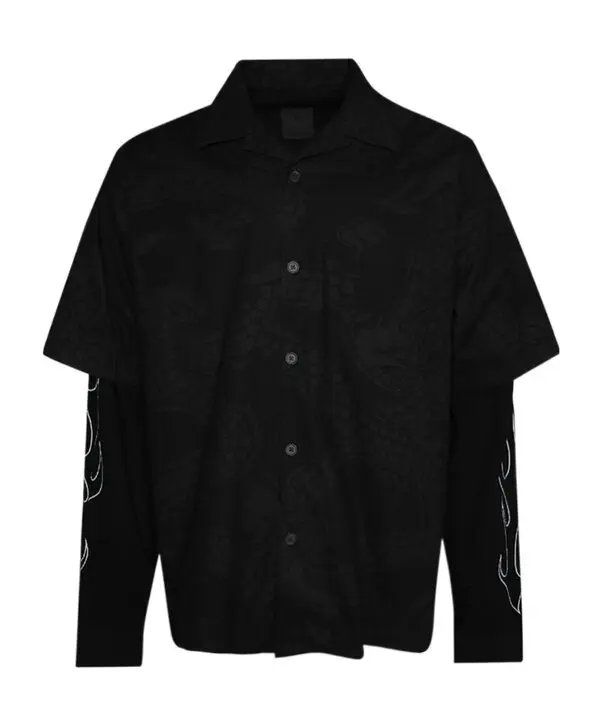 Givenchy Layered Collared Buton-up Shirt