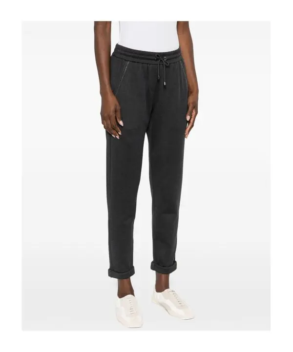 Brunello Cucinelli Drawstring Tapered Sweatpants - Black